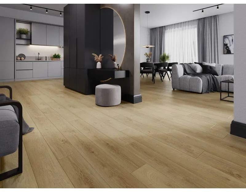 Mexen Anniston, vinylová podlaha 1240x182 mm SPC 6,5 mm, IXPE 1,5 mm, 4stranná V-drážka, dub, F1038-1240-182-505-4V1-01