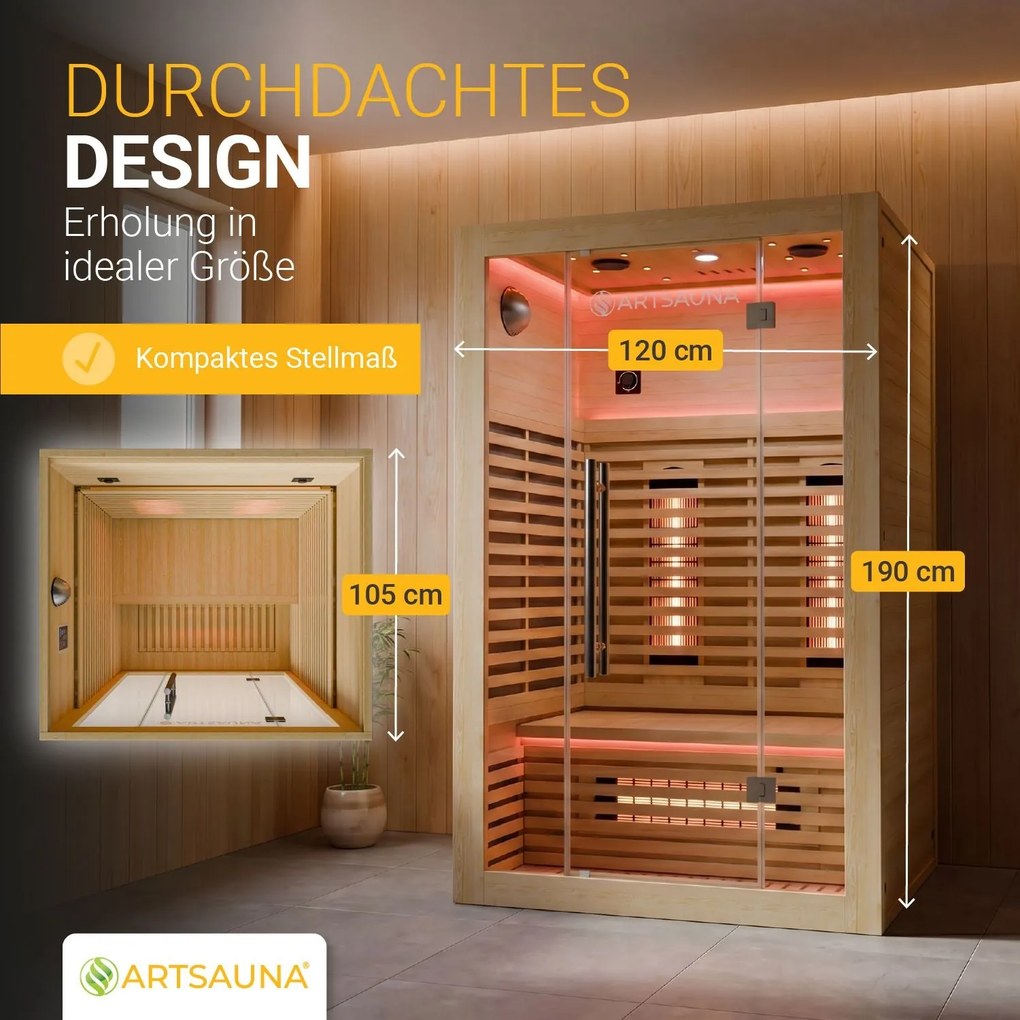 Artsauna Infrasauna Trondheim 120, přírodní
