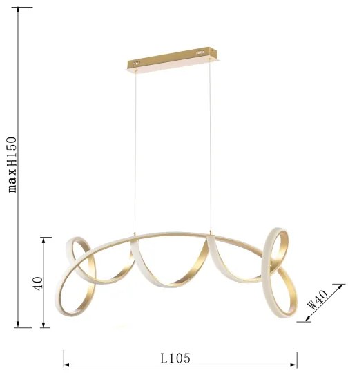 ONLI - LED Lustr na lanku KIRA LED/60W/230V 4000K zlatá