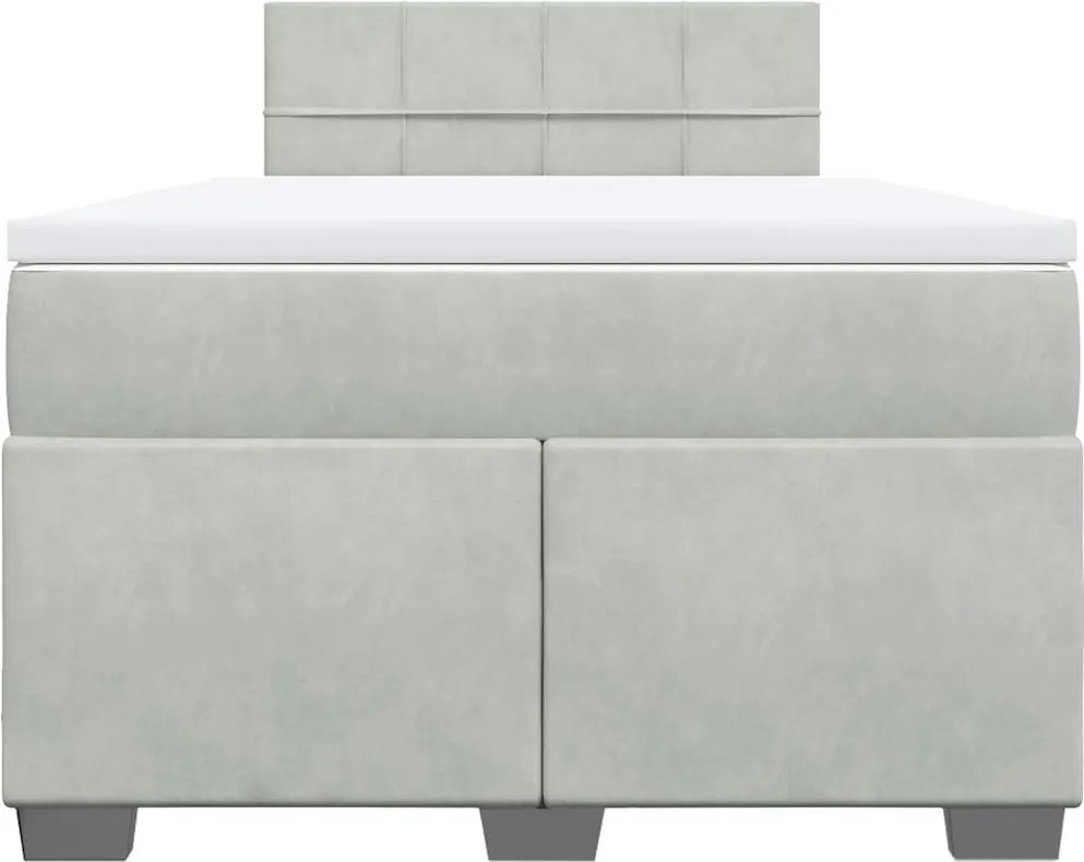 Box spring postel s matrací světle šedá 120x190 cm samet 3288558