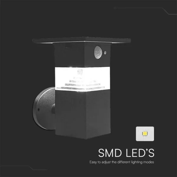 LED Solární nástěnné svítidlo se senzorem LED/2,5W/3,7V IP54 3000K 2200 mAh