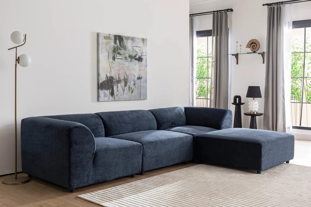 Hanah Home Rohová pohovka ALPHA modrá pravá