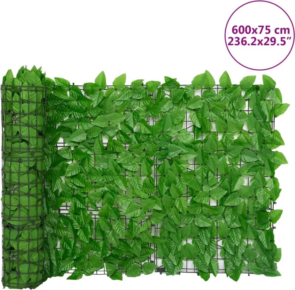 Balkonová zástěna se zelenými listy 600 x 75 cm 3216423