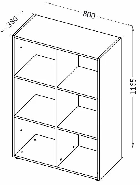 Regál MELO 4 Dolmar 80/116,5/38