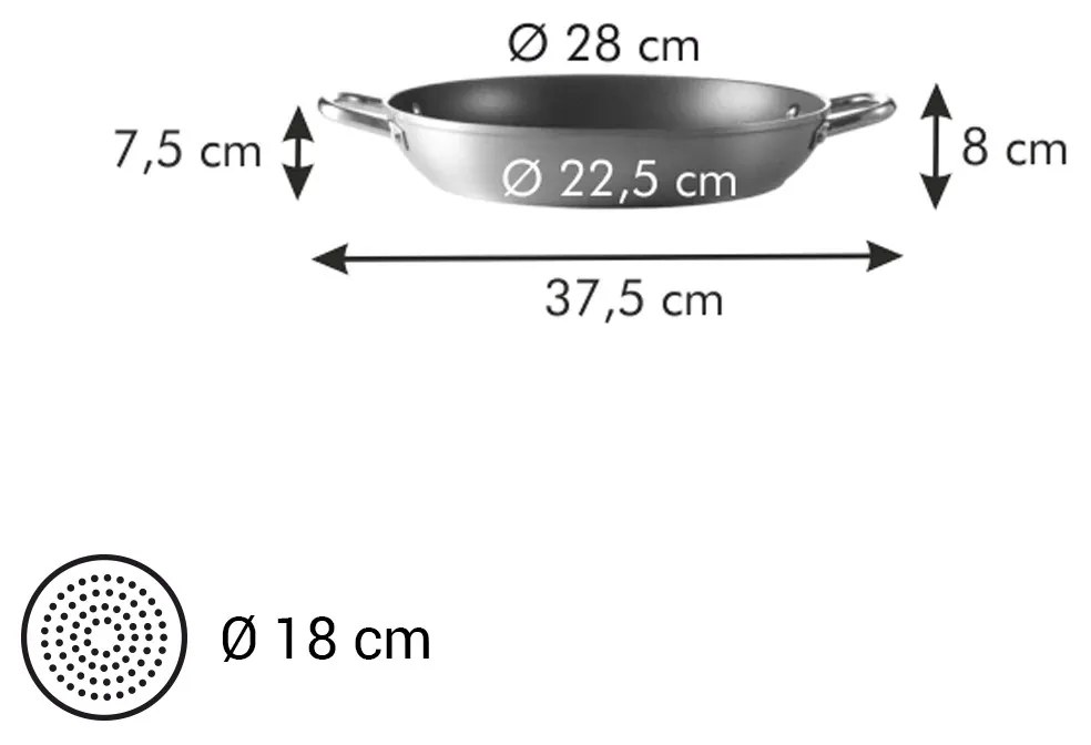 Pánev hluboká GrandCHEF ø 28 cm, 2 úchyty