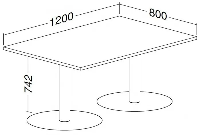 Jednací stůl ProOffice 120 x 80 cm, buk