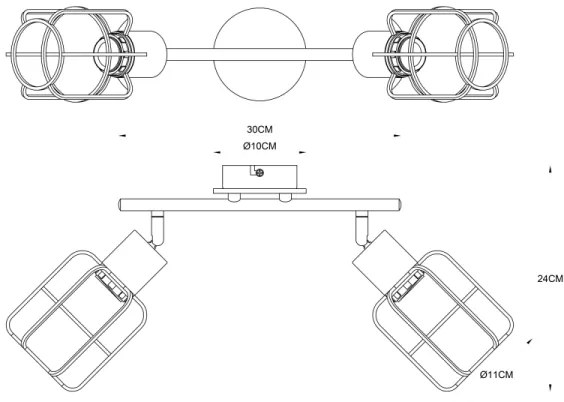 Globo 54037-2 - Bodové svítidlo WILLA 2xE27/60W/230V
