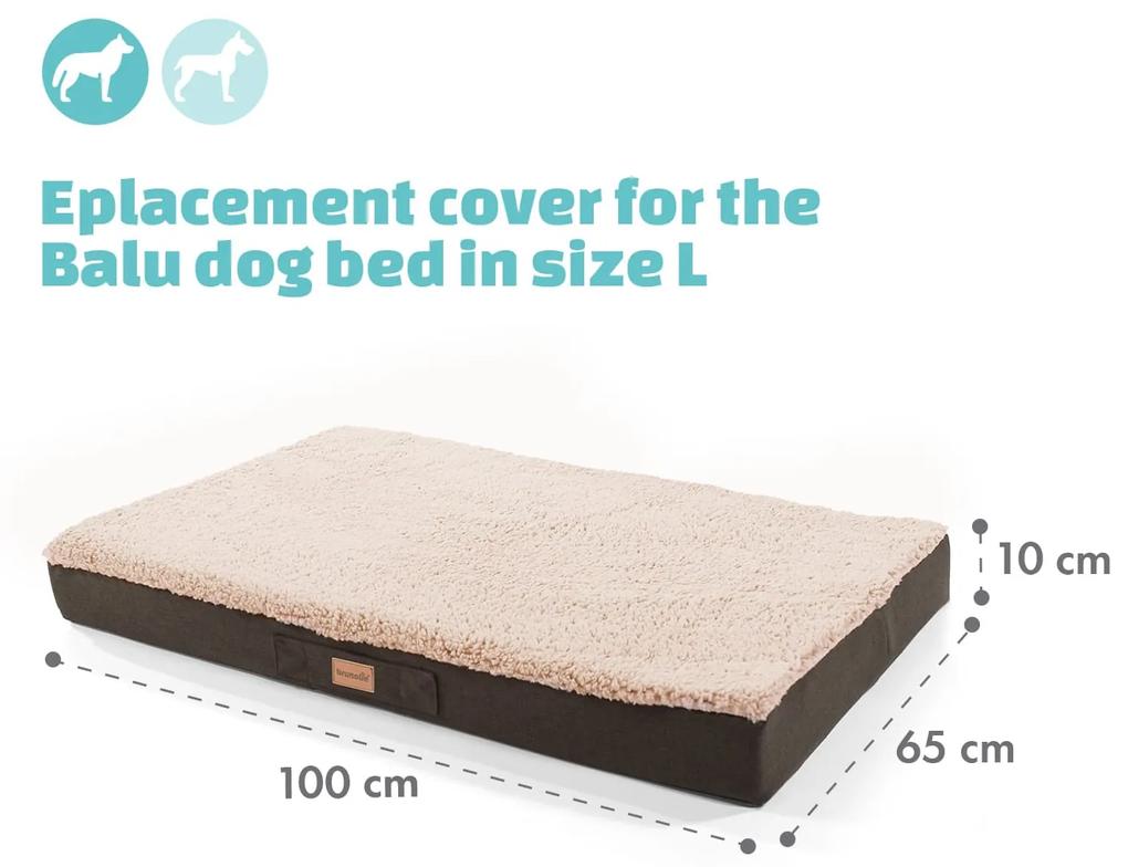 Balu L, pelíšek pro psa, náhradní potah, možnost praní, protiskluzový, prodyšný, velikost L (100 × 10 × 65 cm)