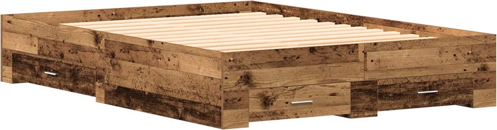 Rám postele Staré dřevo 140 x 190 cm Kompozitní dřevo 3333972