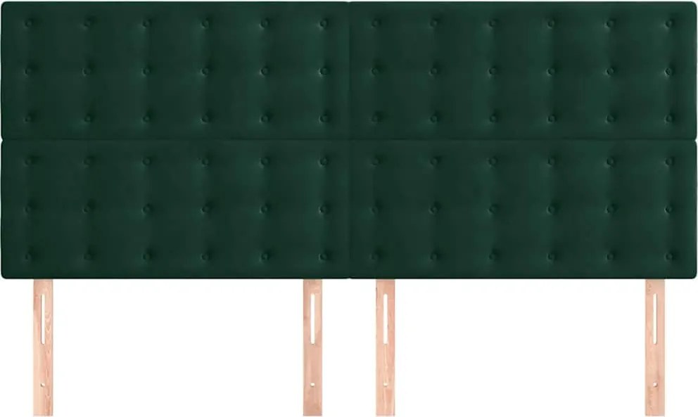 Čelo postele tmavě zelené 200x5x118/128 cm sametové 3116835