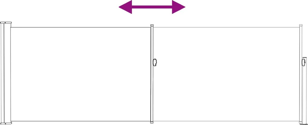 vidaXL Zatahovací boční markýza / zástěna na terasu 100 x 314 cm [42035286] Barva: Černá