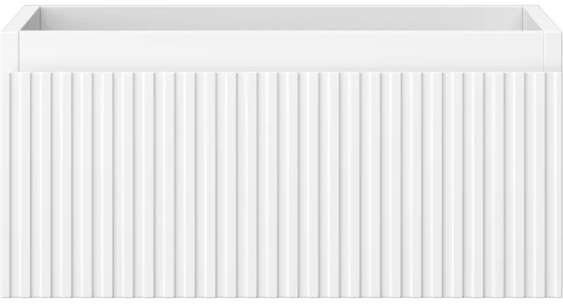 Mexen Rivel, koupelnová skříňka pod umyvadlo 50 cm, 1 zásuvka, drážkovaná, bílá matná, 91A20-05023-1-BF01