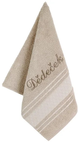 Bellatex Froté ručník mozaika se jménem DĚDEČEK Ručník 50x100 cm béžová