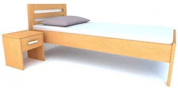 Postel Postelia Pavel Buk 80x200 - Dřevěná postel z bukového masivu je jednolůžko s rozměry: 90 x 200 cm nebo 80 x 200 cm
