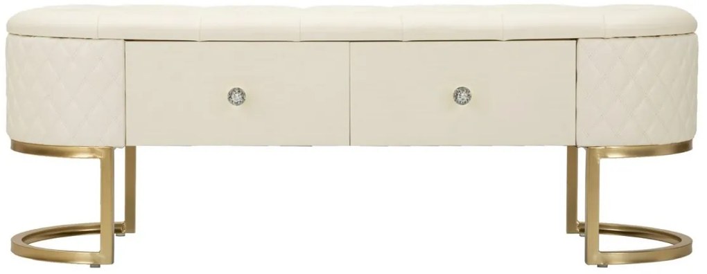 Designová lavice Pembroke 120 cm bílá