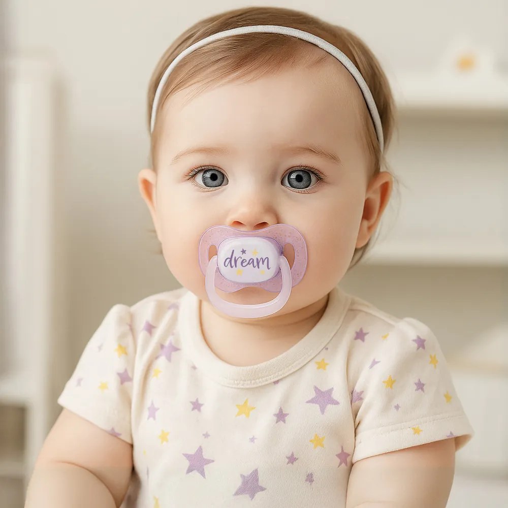 Canpol babies Dudlík svítící silikonový symetrický NIGHTGLOW 18m+ 2ks holka