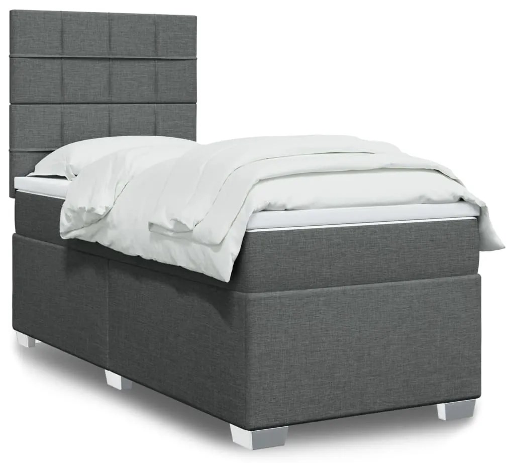 Box spring postel s matrací tmavě šedá 80 x 200 cm textil 3290316