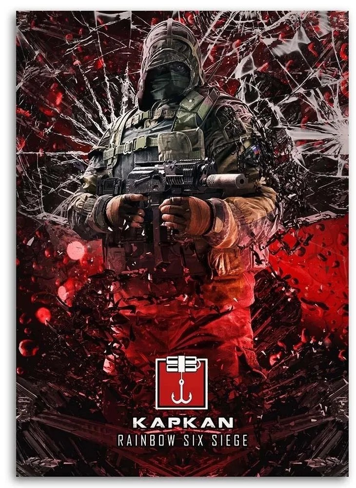 Gario Obraz na plátně Hra s červenou postavou Rainbow Six Siege - SyanArt Rozměry: 40 x 60 cm