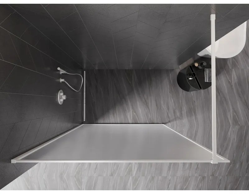 Mexen, Mexen Kioto-XF sprchová stěna s rámem 140 x 202 cm, matná 10 mm, bílá - 800-140-104-20-30-X
