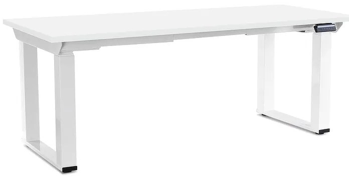 Výškově nastavitelný stůl OfficeTech Strong 180 x 80 cm, bílá podnož, bílá