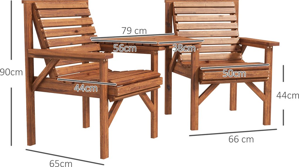 3dílná dřevěná bistro souprava Sada zahradního nábytku odolná proti povětrnostním vlivům s lamelovou konstrukcí Otvor pro slunečník s uhlíky