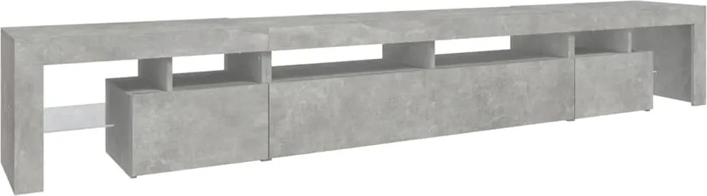 TV skříňka s LED osvětlením betonově šedá 260x36,5x40 cm 3152781