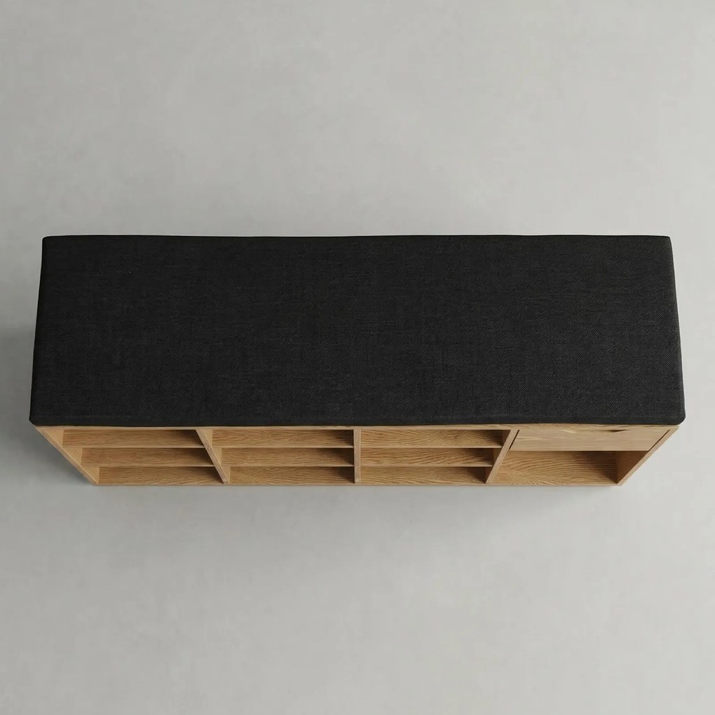 Botník s sedákem KADO, 104 x 50 x 30 cm, hnědá