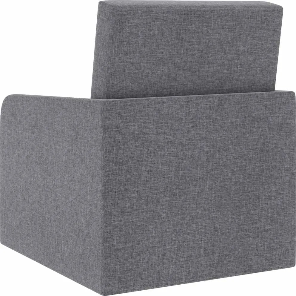 Rozkládací křeslo světle šedé textil 243648