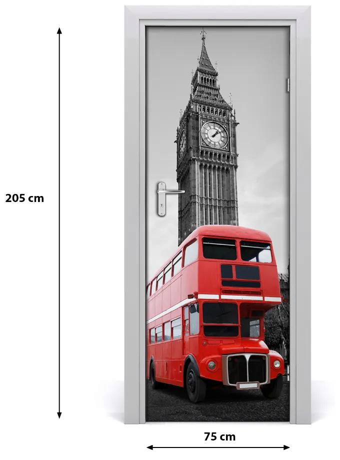 Fototapeta samolepící dveře londýnský autobus 75x205 cm