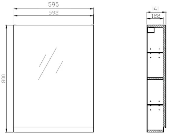 Cersanit S929-018 - Zrcadlová koupelnová skříňka MODUO 80x59,5 cm