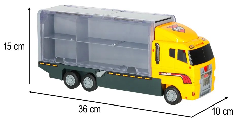 Creative Corner Transporter truck TIR launcher + kovové vozy stavební stroje