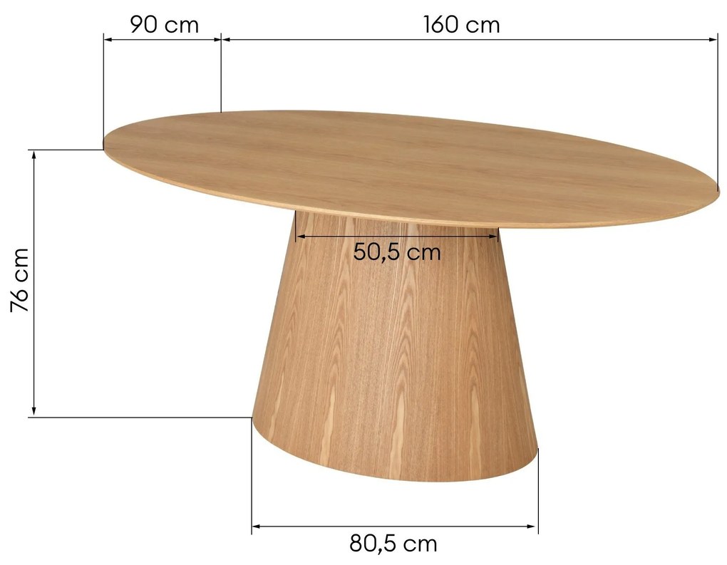 Jídelní stůl SOLAN 160 cm dub přírodní