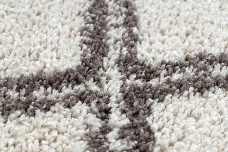 Dywany Łuszczów, Kusový koberec Berber Asila cream and brown kruh, 160x160 (průměr) kruh, hnědá, ložnice