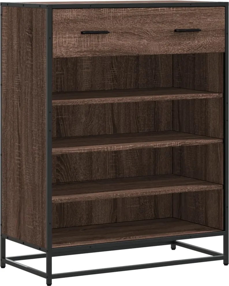 Botník hnědý dub 75 x 38 x 97,5 cm kompozitní dřevo a kov 3300879