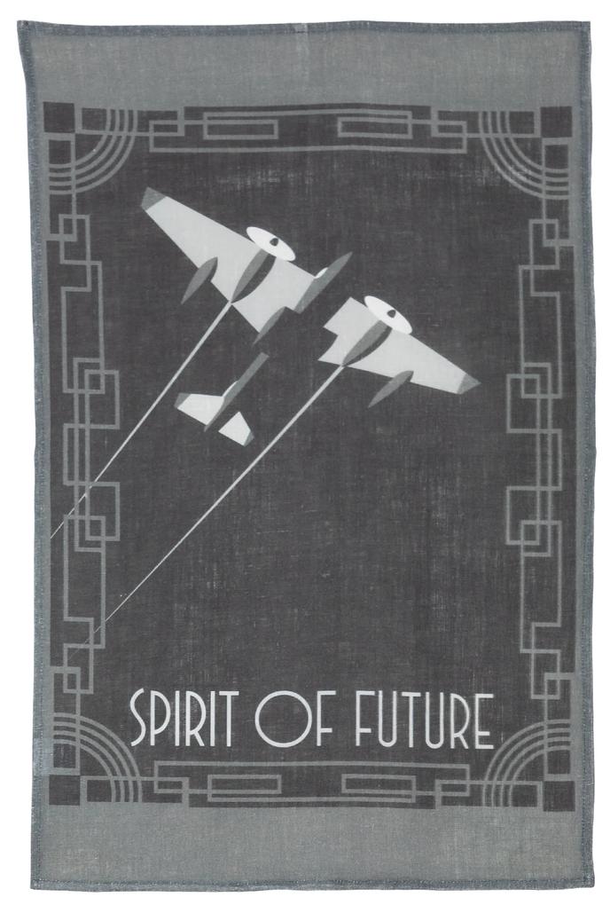 Lenbutik Lněná utěrka duch budoucnosti - letadlo/ spirit of future - plane