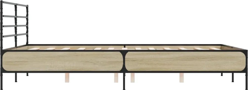 Rám postele dub sonoma 160 x 200 cm kompozitní dřevo a kov 3280053
