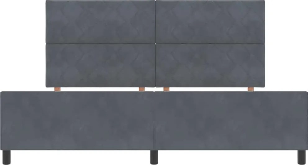 Postel s boxspringem s čelo Tmavě šedá 200 x 200 cm samet 3345030