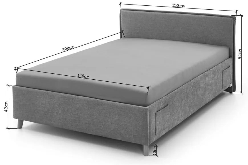 Růžová čalouněná dětská postel bez roštu 140x200 cm Fun - II. jakost – Meise Möbel
