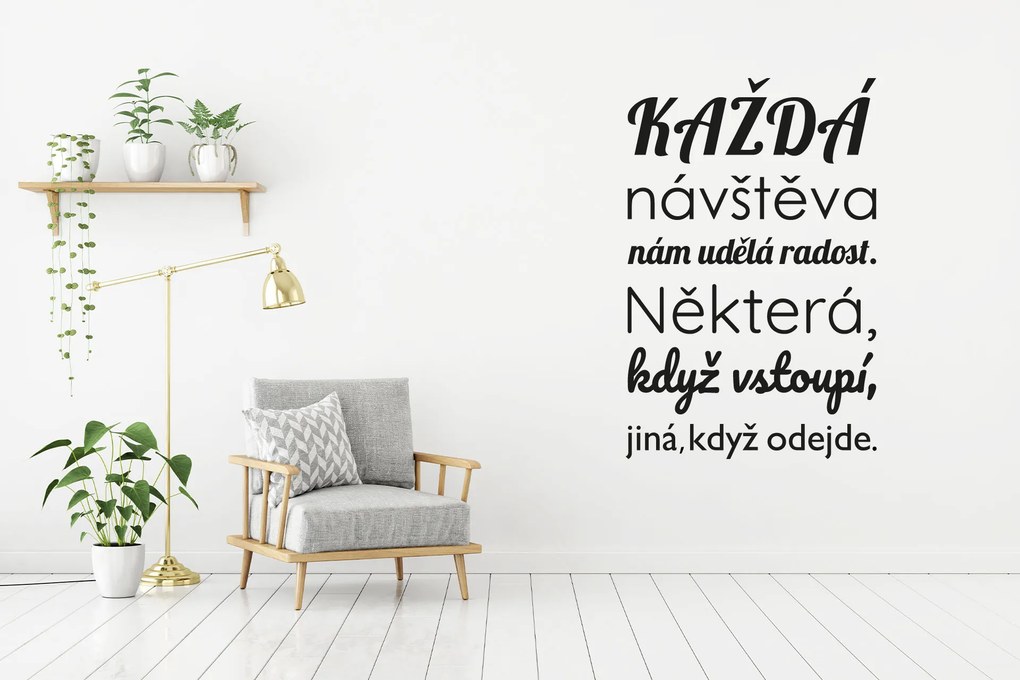 Samolepka na zeď Návštěva Barevná varianta: Černá, Velikost (šířka x výška): 30x46cm
