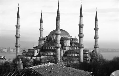Luxusní vliesové fototapety Istanbul - černobílé, rozměr 418,5 cm x 270 cm