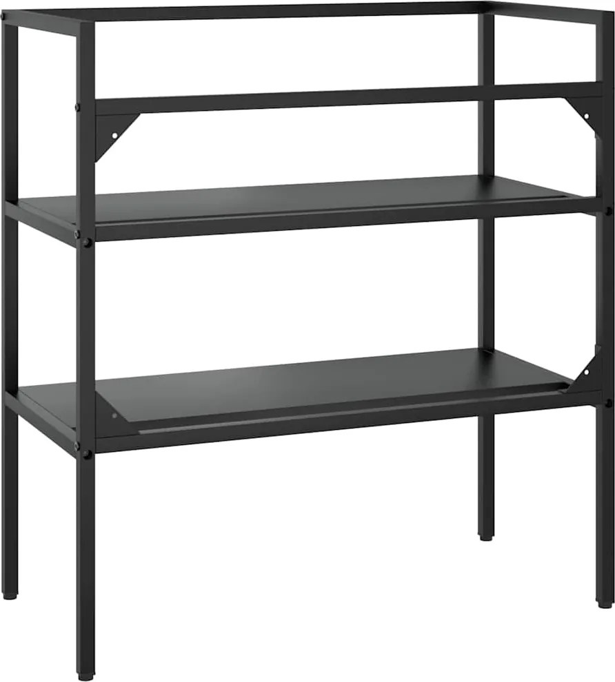 Koupelnový regál pod umyvadlo černý 79 x 38 x 83 cm železo 338489