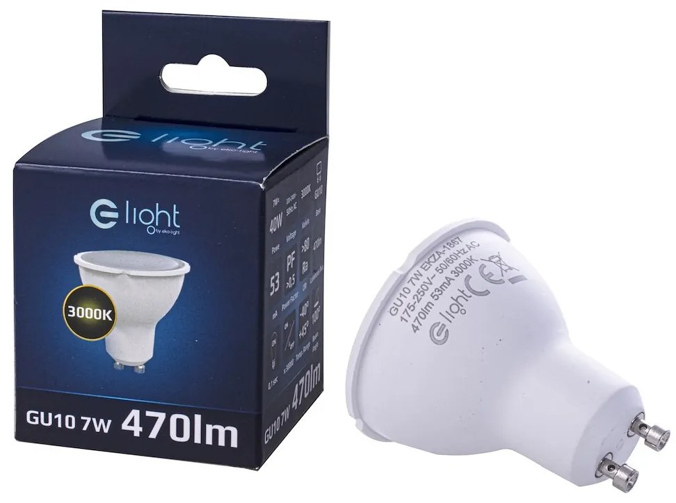 LED žárovka GU10 teplá 3000k 6,5w 510 lm