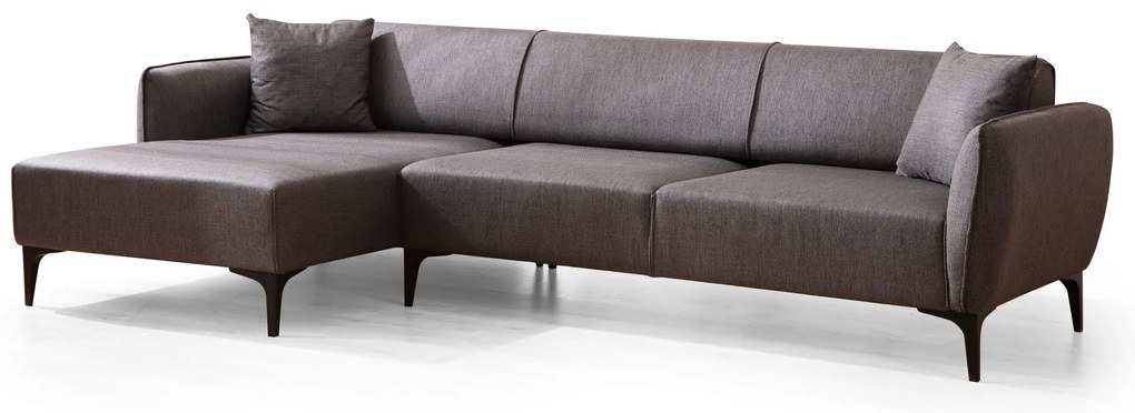 HANAH HOME rohová pohovka BELISSIMO vlevo tmavě šedá 560ARE1801