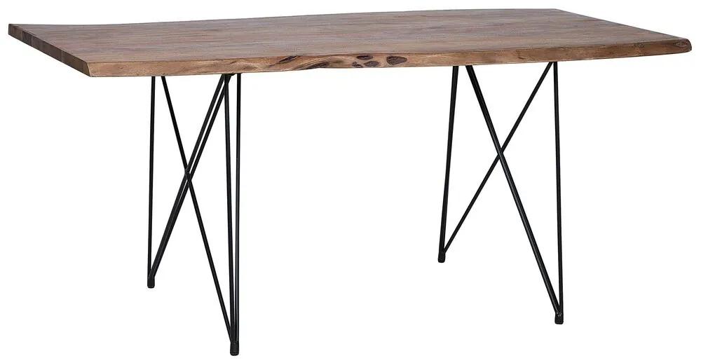 Dřevěný hnědý jídelní stůl 200 x 100 cm MUMBAI Beliani