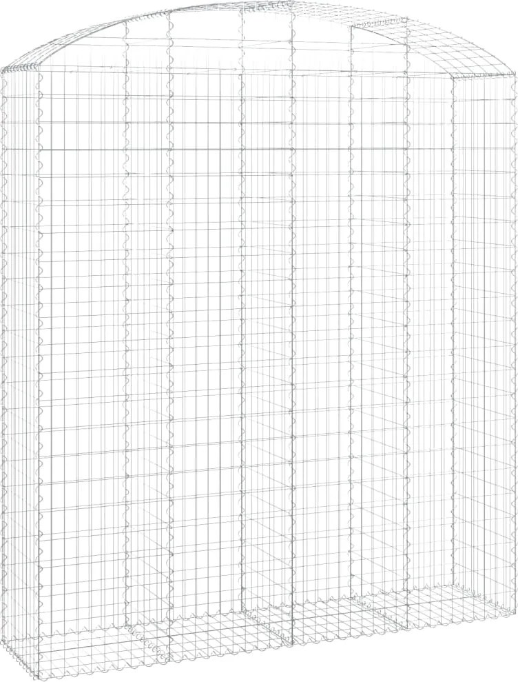 Klenutý gabionový koš 200 x 50 x 220/240 cm pozinkované železo 153481