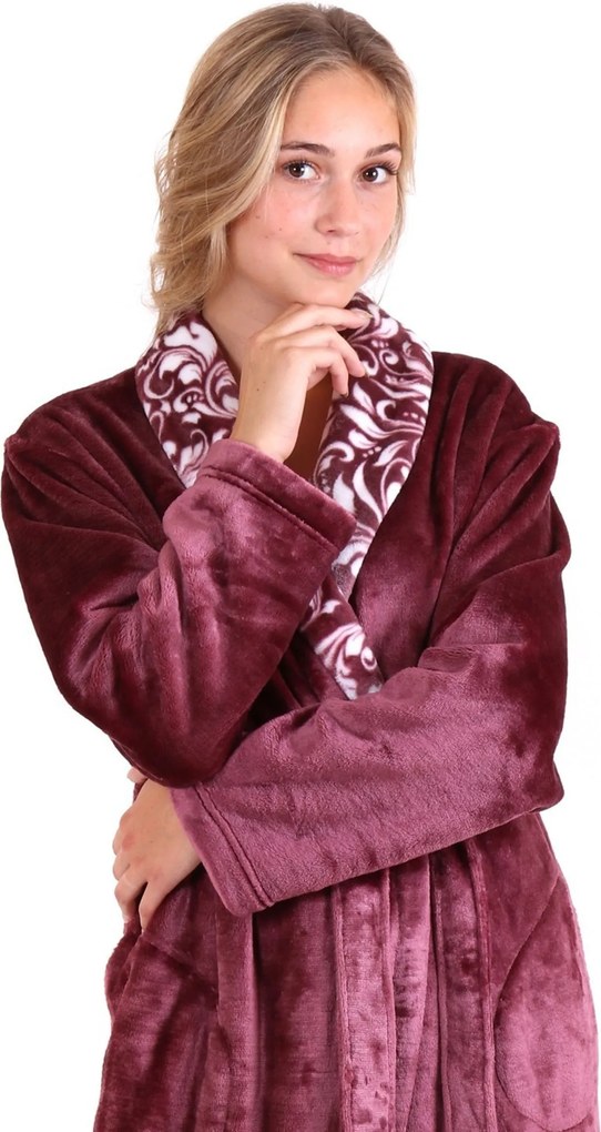 Župan s límcem Flora mauve wine 25 56 4853 - L