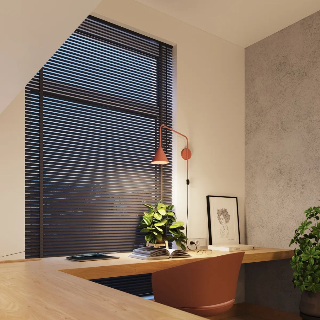 Nástěnné svítidlo Nox, 1x okrově červené kovové stínítko, vypínač