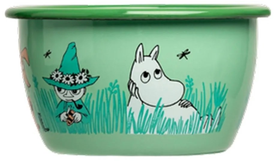 Smaltovaná miska Moomin Boys Green 3 dl Muurla