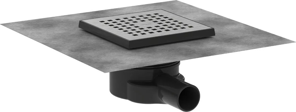 Hansgrohe RainDrain Point, úplná sada podlahové vpusti 150x150, kartáčovaná nerezová ocel, HAN-56248800