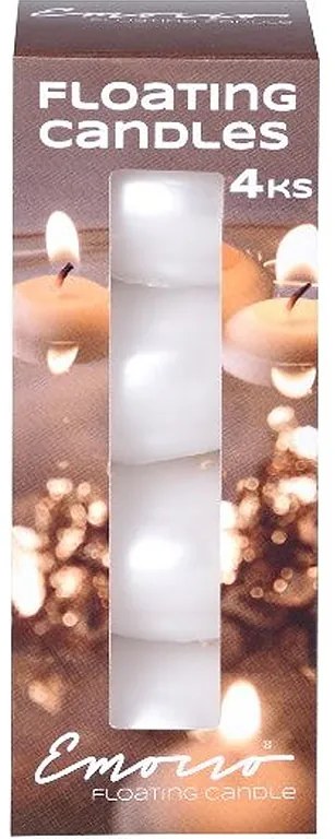 Emocio – plovoucí svíčky, bílá perleťová 4 ks